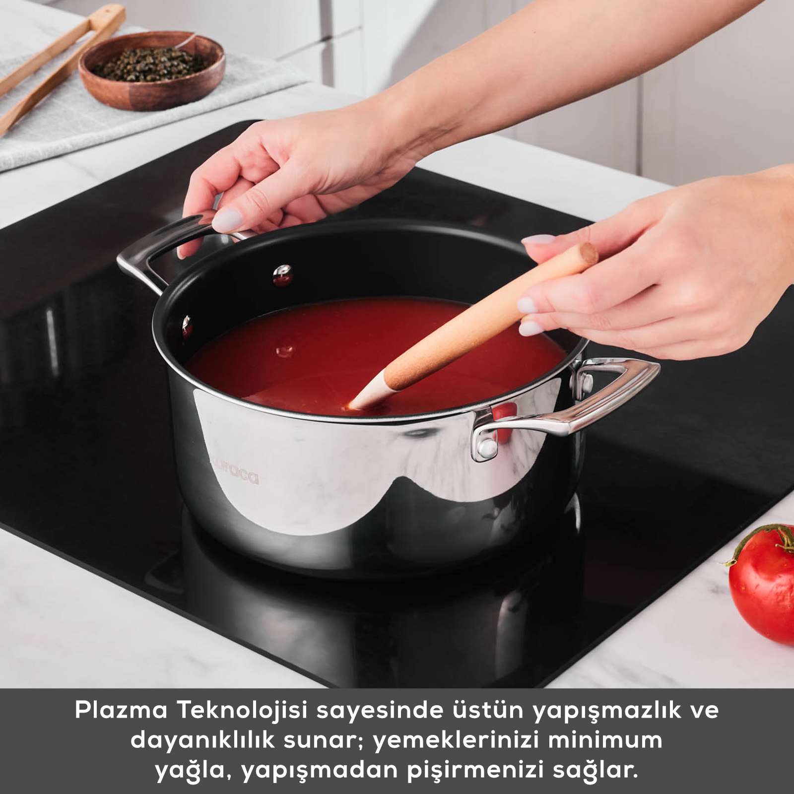 Karaca Plasma Steel 3Ply Tencere 20 Cm Cookplus