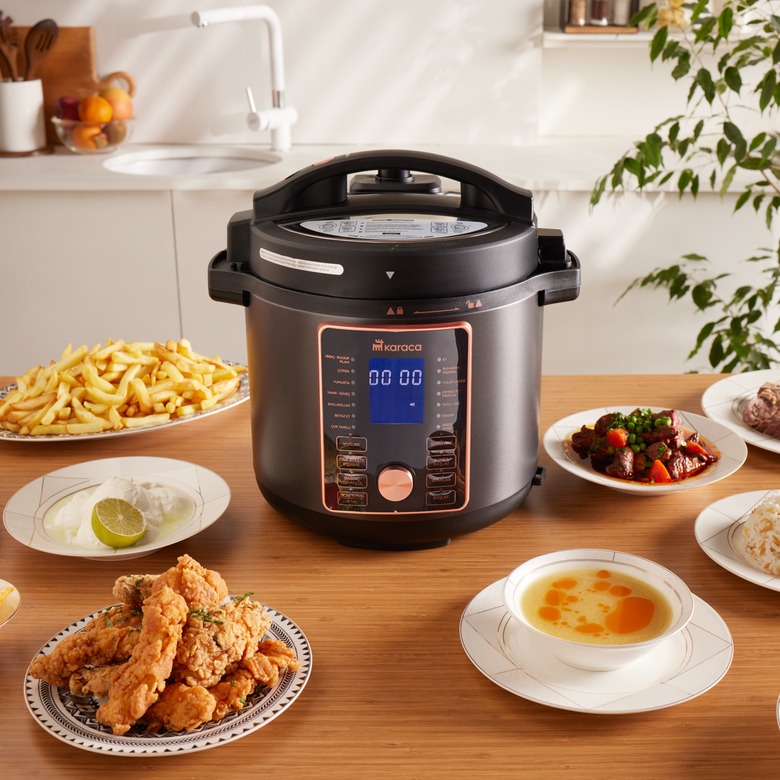 Karaca Cooker 2 in 1 6L Çok Amaçlı Basınçlı Pişirici Akıllı Elektrikli ...