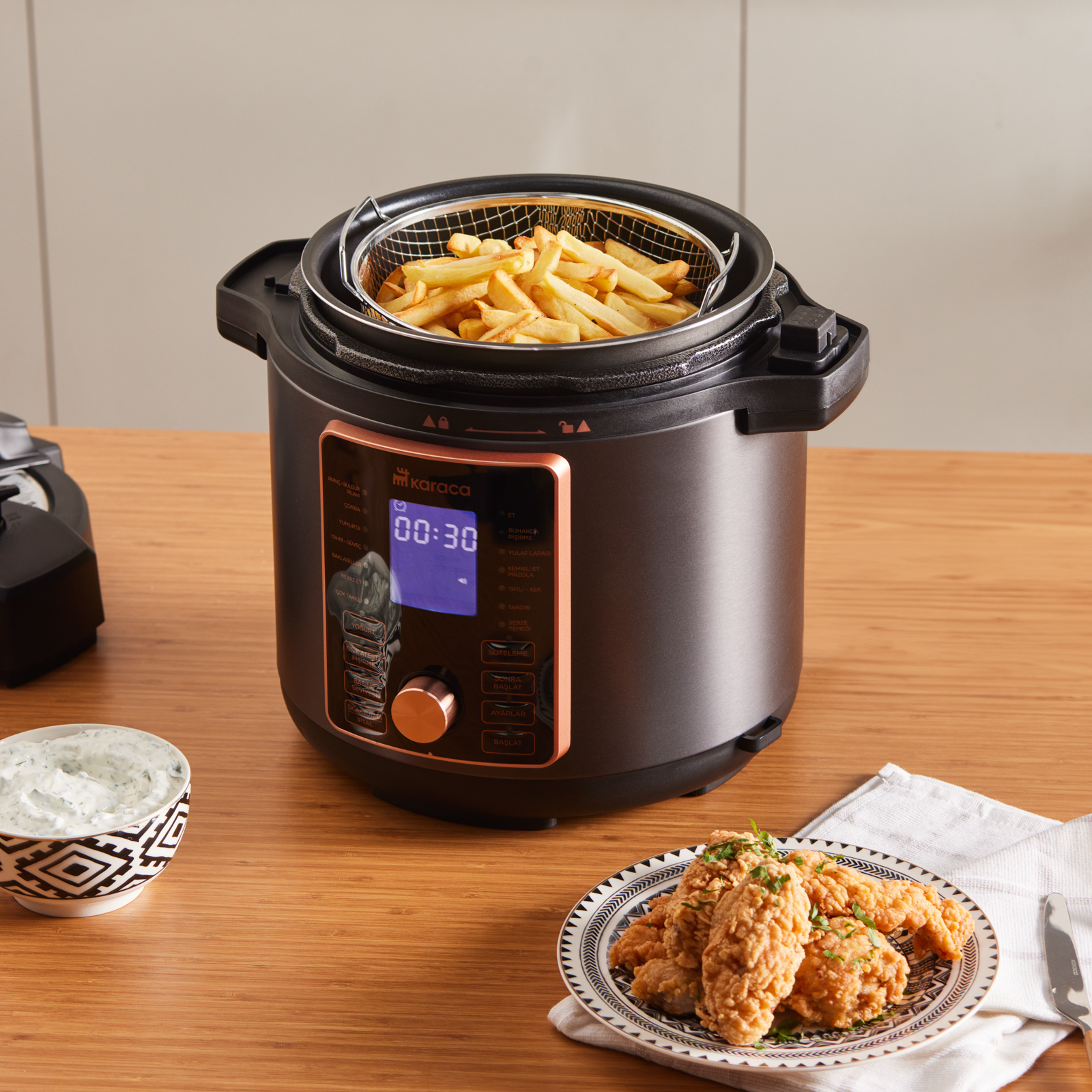 Karaca Cooker 2 in 1 6L Çok Amaçlı Basınçlı Pişirici Akıllı Elektrikli ...