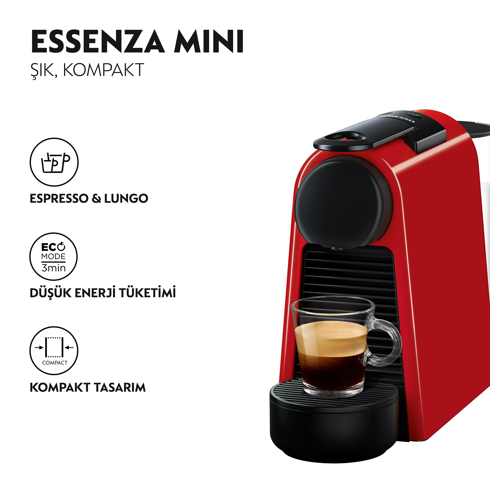 Nespresso Essenza Mini D 35 Red Bundle Kahve Makinesi Karaca
