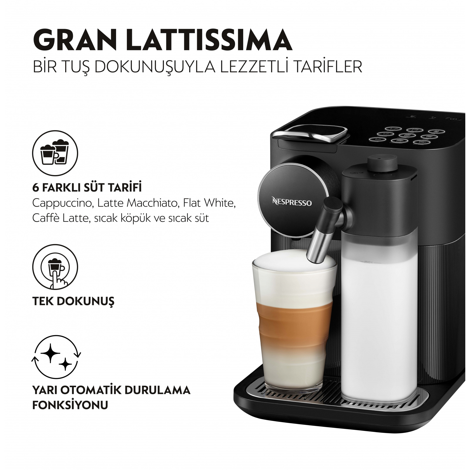 Nespresso F541 Gran Lattissima Black Cookplus