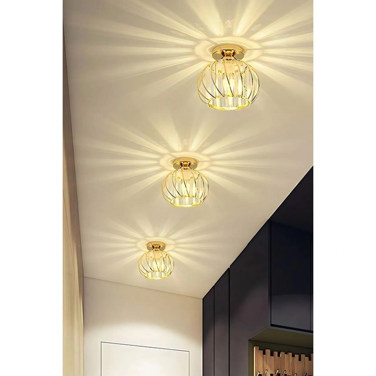 Luna Lighting Bella Luce Model Gold Kaplama Kristal Taşlı Metal Gövde ...