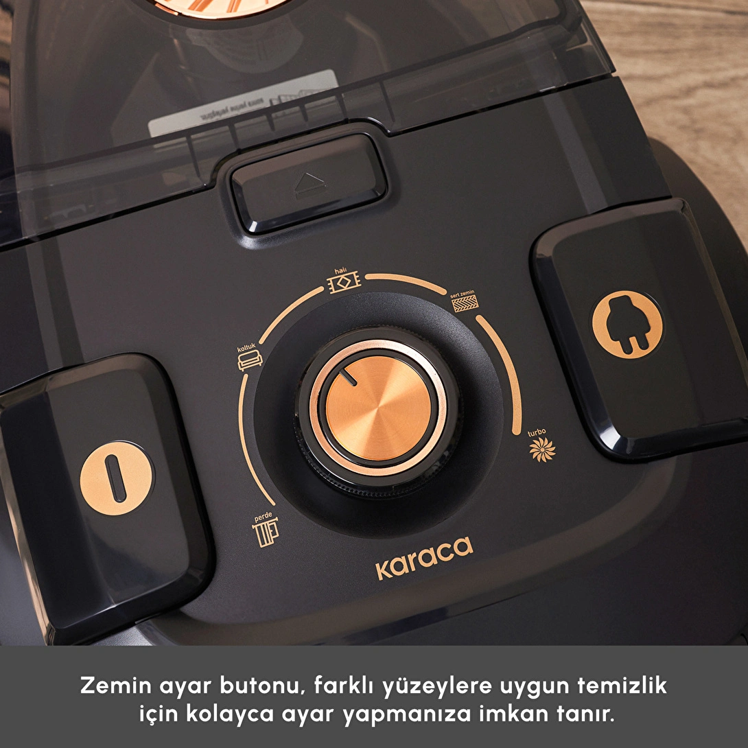 Karaca Vantuz High Force F2 Matte Black Copper Elektrikli Süpürge | Karaca