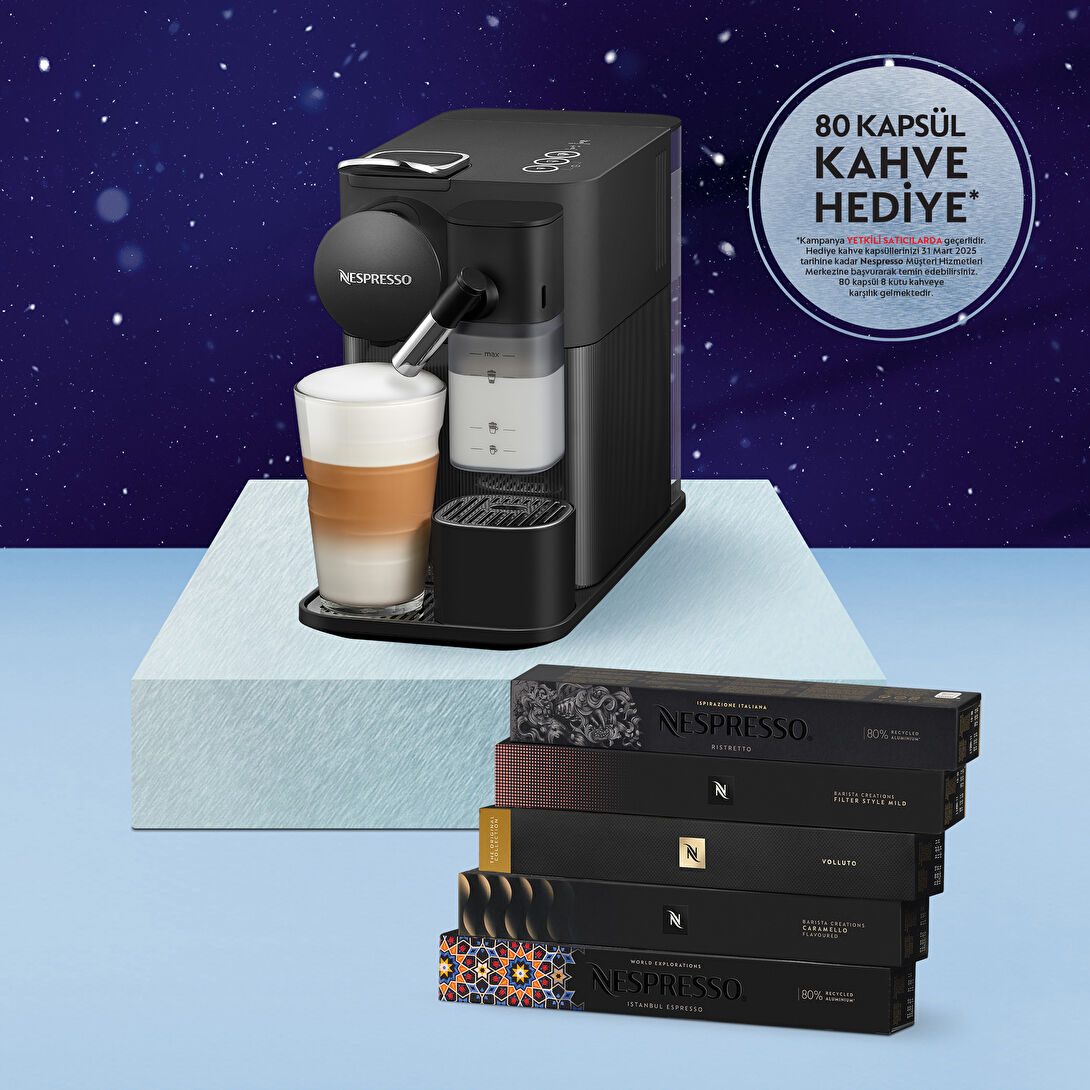 Nespresso F121 Lattissima One Süt Çözümlü Kahve Makinesi,Siyah Karaca