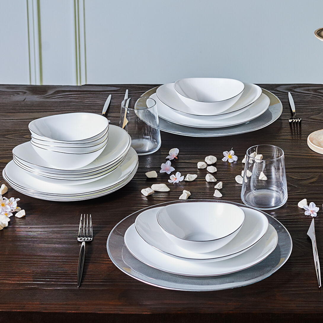 Karaca Pure 18 Parça 6 Kişilik Opal Yemek Takımı | Karaca