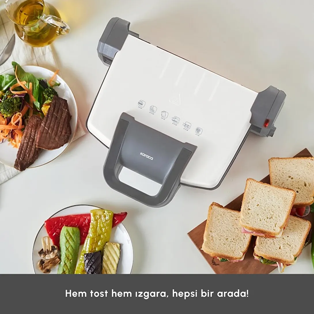 Karaca Swiss 4 Dilim Kapasiteli Izgara ve Tost Makinesi 1800W | Karaca