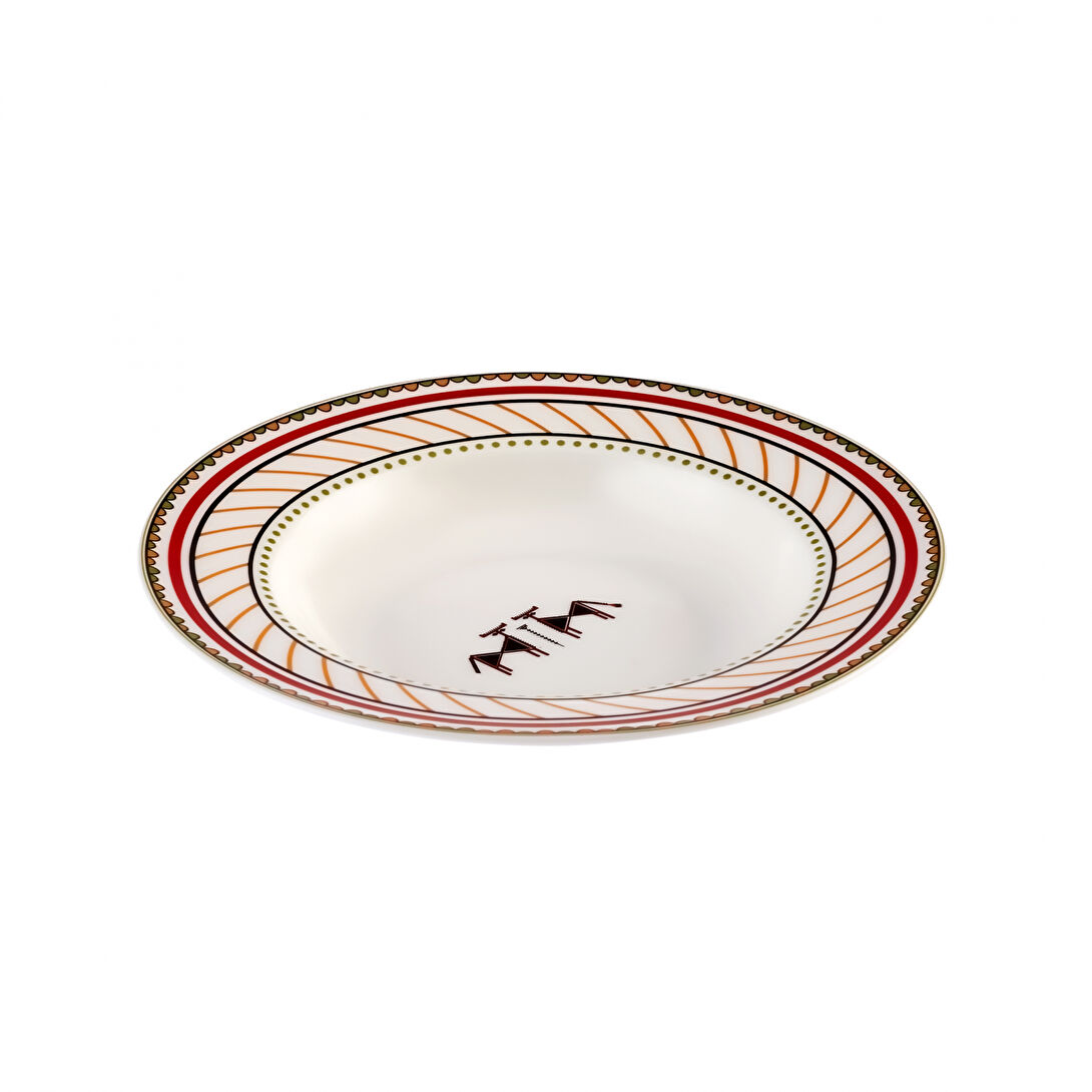 Karaca x Arslantepe Çift Hayvan Porselen Çukur Tabak 20 cm | Karaca