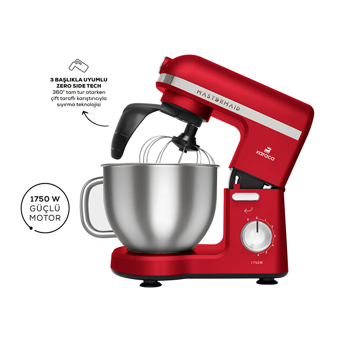 Karaca Mastermaid Chef Pro Çift Kollu Stand Mikser Imperial Red 1750 W ...