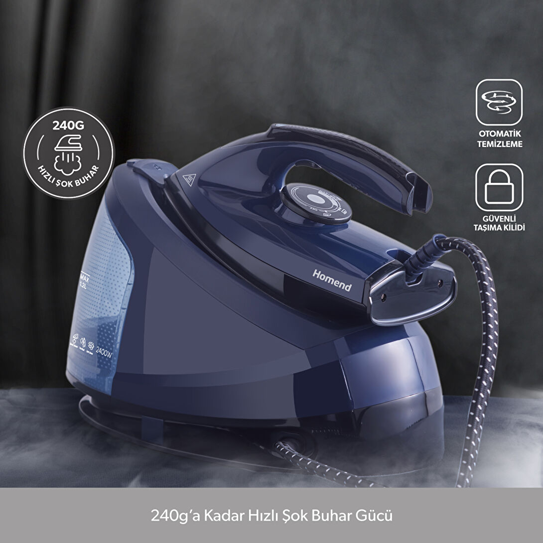 Homend Steamwork 1168H Buhar Kazanlı Ütü Lacivert | Karaca