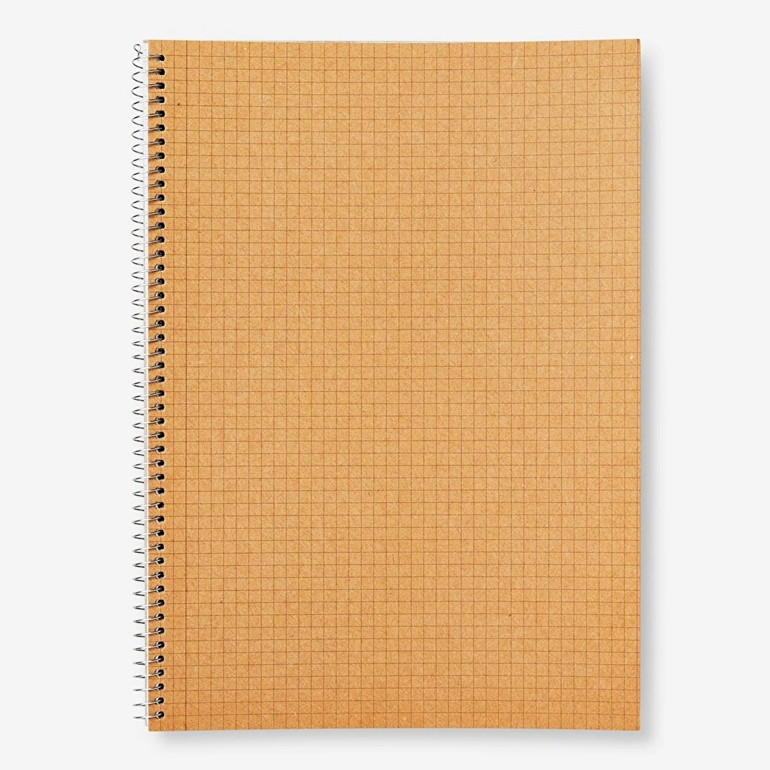 Flying Tiger Copenhagen Spiralli Kareli Kraft Kapaklı Defter A4 | Karaca