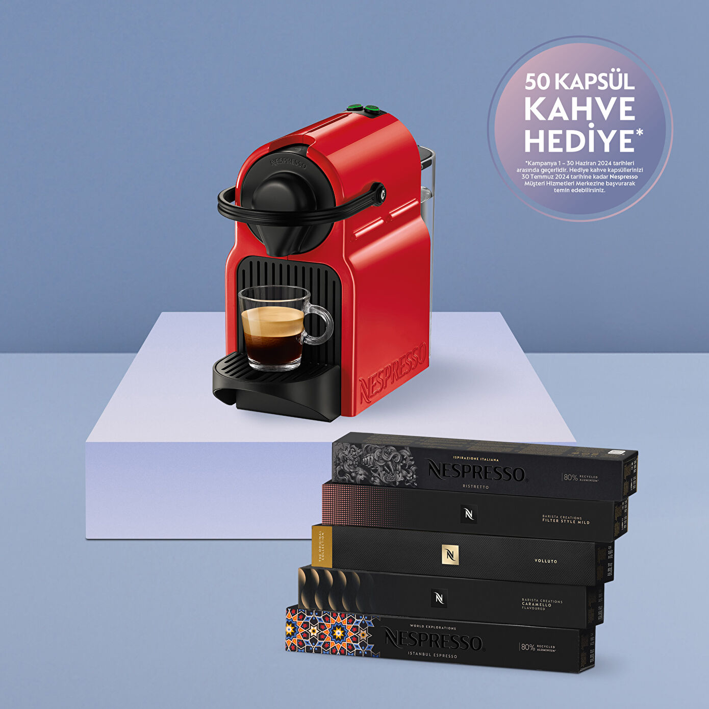 Nespresso C40 Inissia Kırmızı Kahve Makinesi Karaca