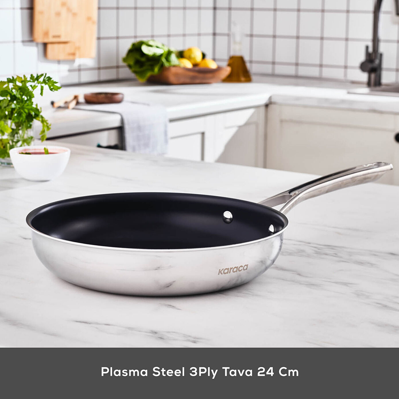 Karaca Plasma Steel 3Ply Tava 24 Cm Karaca