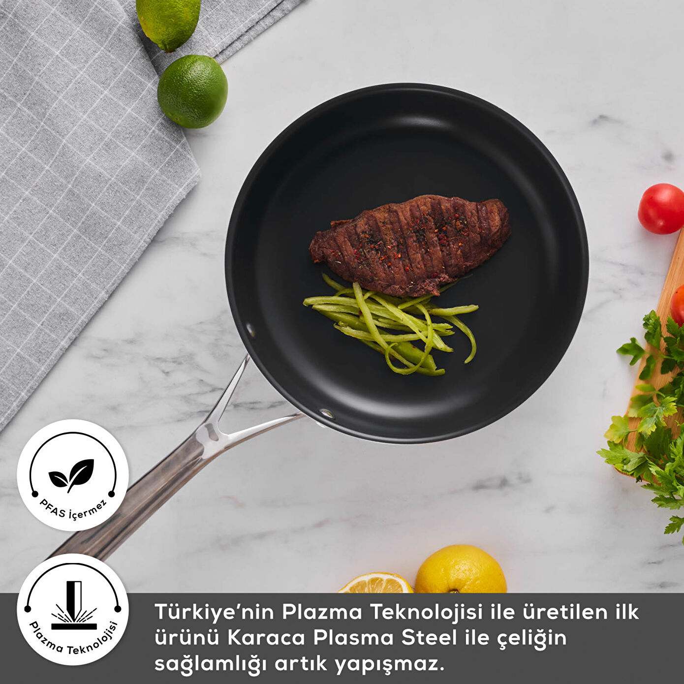 Karaca Plasma Steel 3Ply Tava 30 Cm Karaca