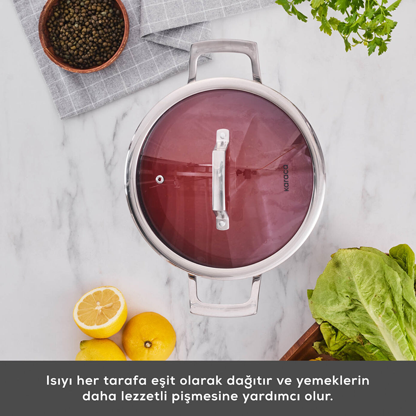 Karaca Plasma Steel 3Ply Tencere 22 Cm Karaca