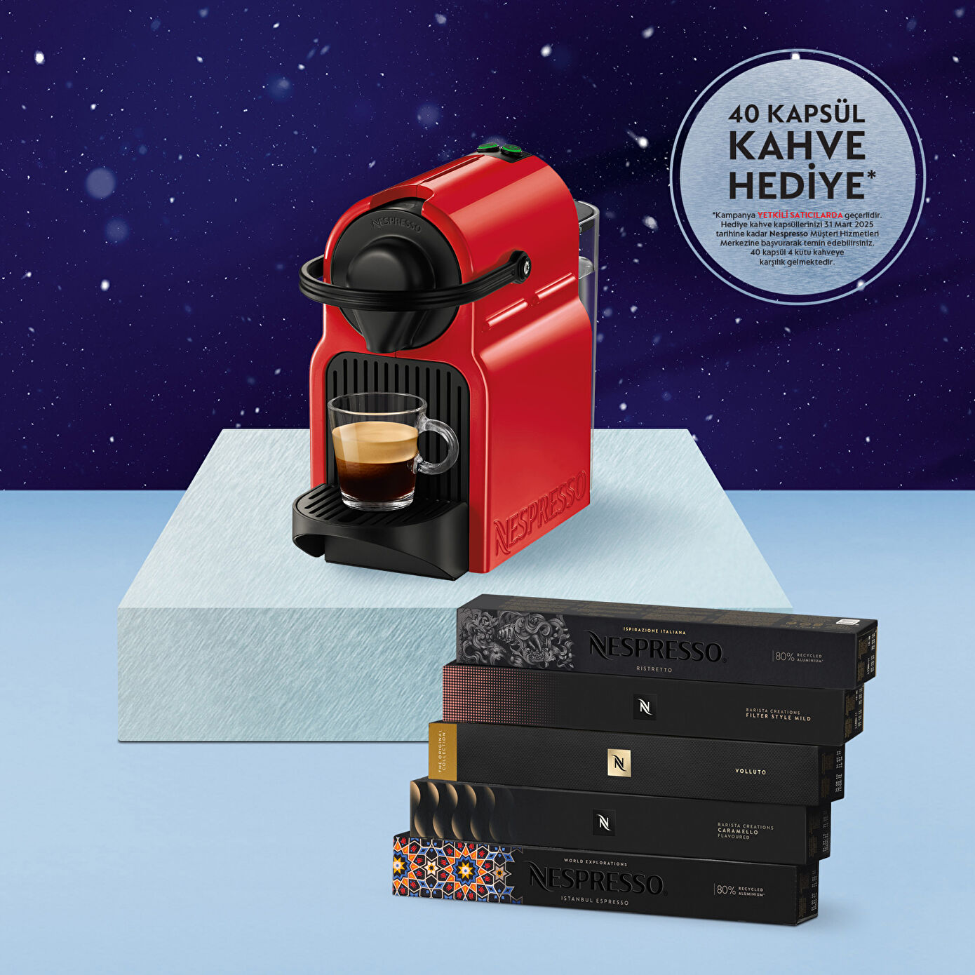 Nespresso C40 Inissia Kırmızı Kahve Makinesi Karaca