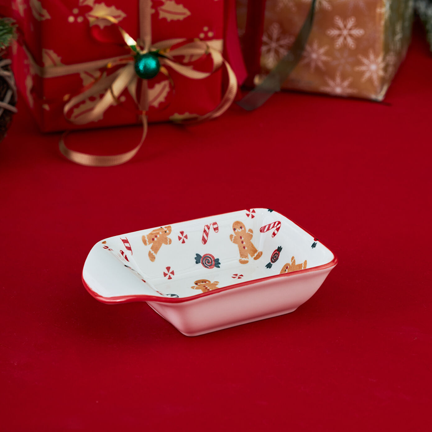 Karaca New Year Yılbaşı Gingerbread Rectangle Çerezlik 10 cm | Karaca