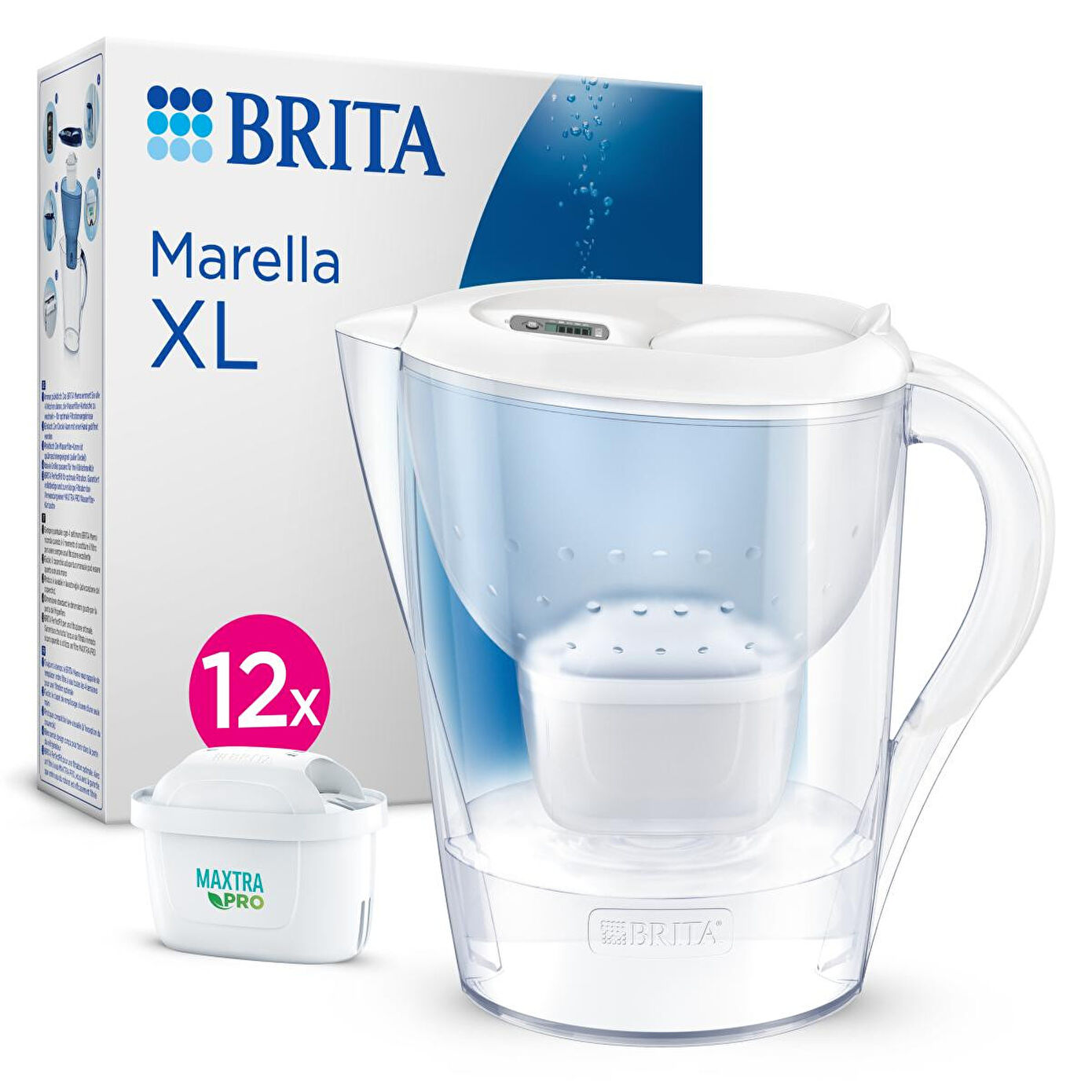 BRITA Marella XL 12 X Maxtra Pro All-In-1 Filtreli Su Arıtma Sürahisi - Beyaz | Karaca