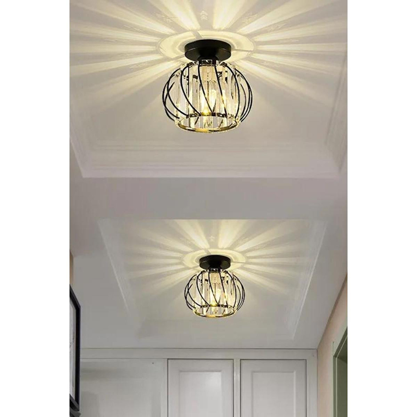 Luna Lighting Bella Luce Model Siyah Renk Metal Kristal Taşlı Plafonyer ...