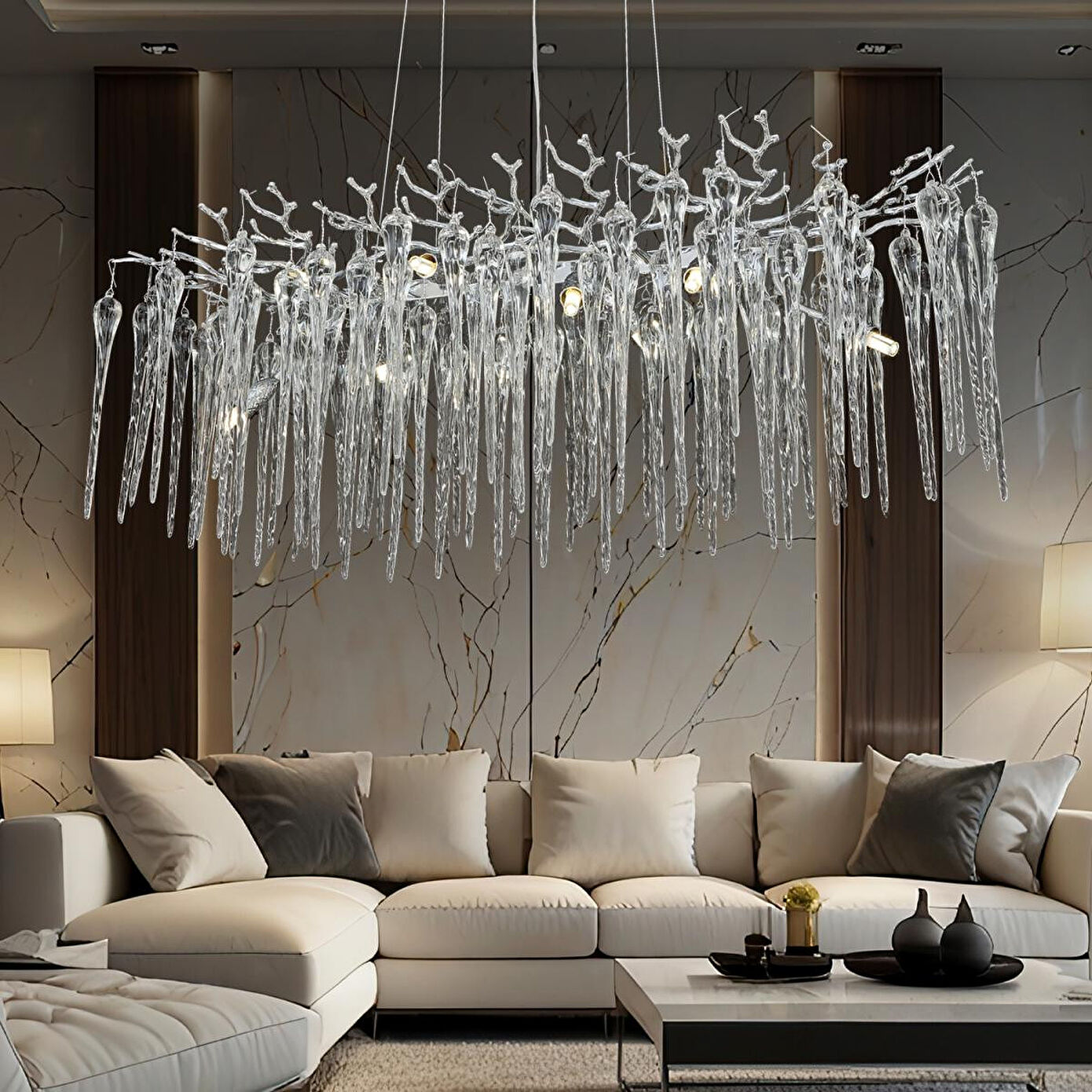 Apliqa Laura Sıralı Krom Yemek Masası Üstü Kristal Taşlı Modern Tasarım ...