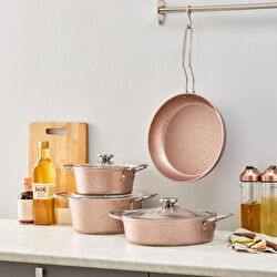 KARACA IVY BİOGRANİT 7 PARÇA TENCERE SETİ ROSE | Karaca
